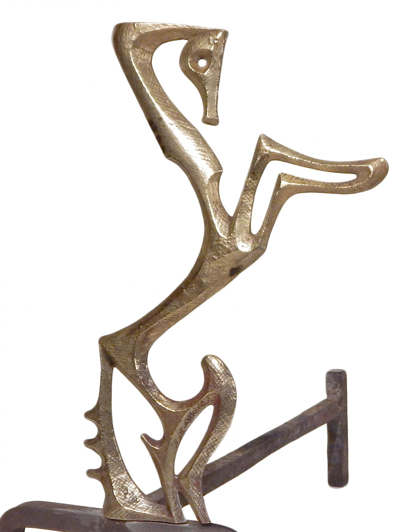 Frederick Weinberg - Beautiful Frederick Weinberg Bronze Andirons