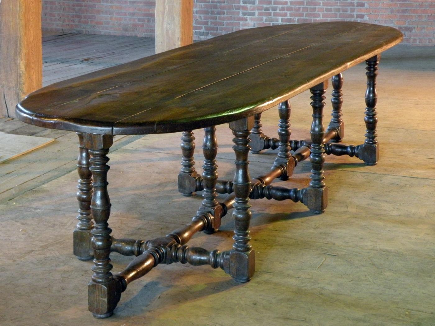 French 17th Century Baroque Large Oak Dining Table