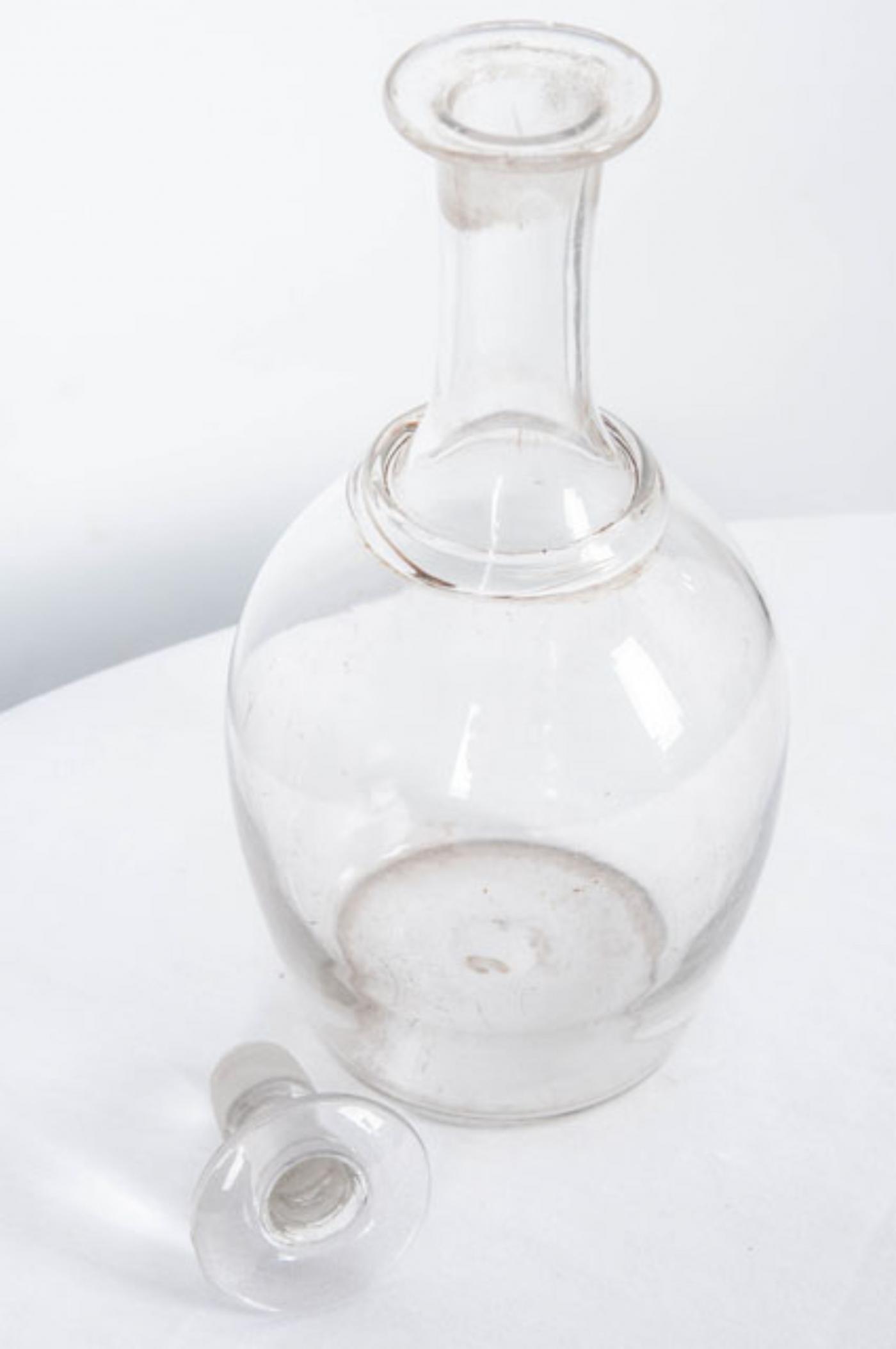 French 19th Century Blown-Glass Lidded Calvados Decanter