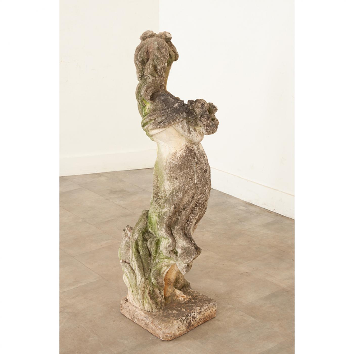 French 19th Century Garden Statue of a Maiden
