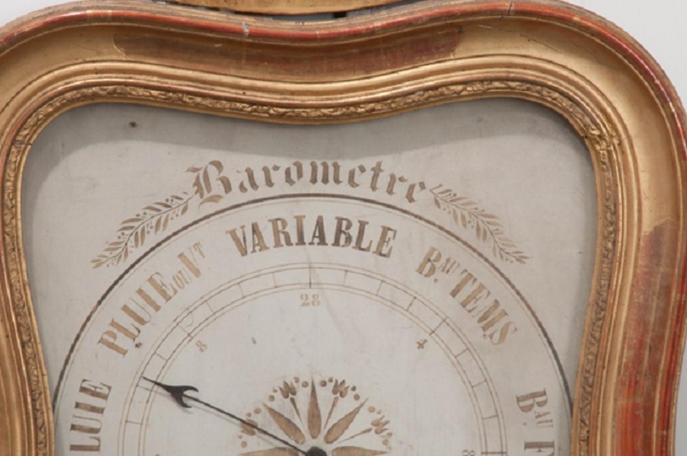 French 19th Century Gold Gilt Barometer