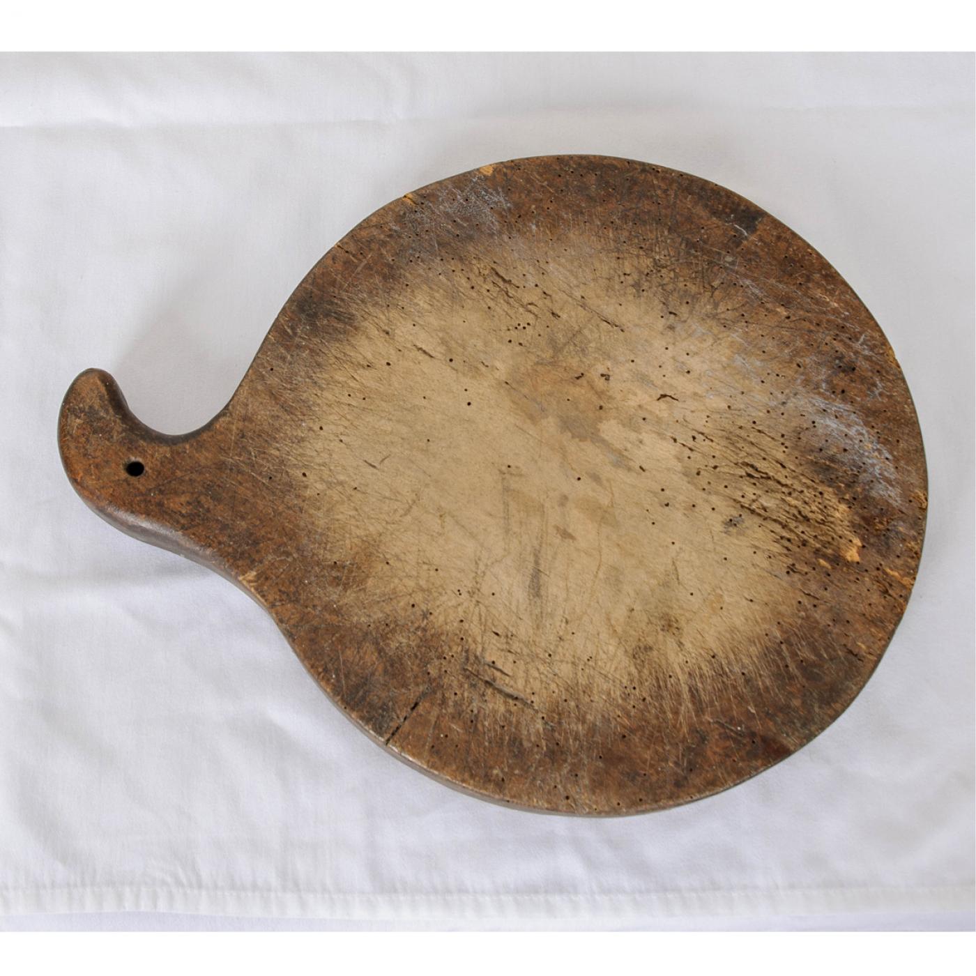 French 19th Century Round Wooden Breadboard