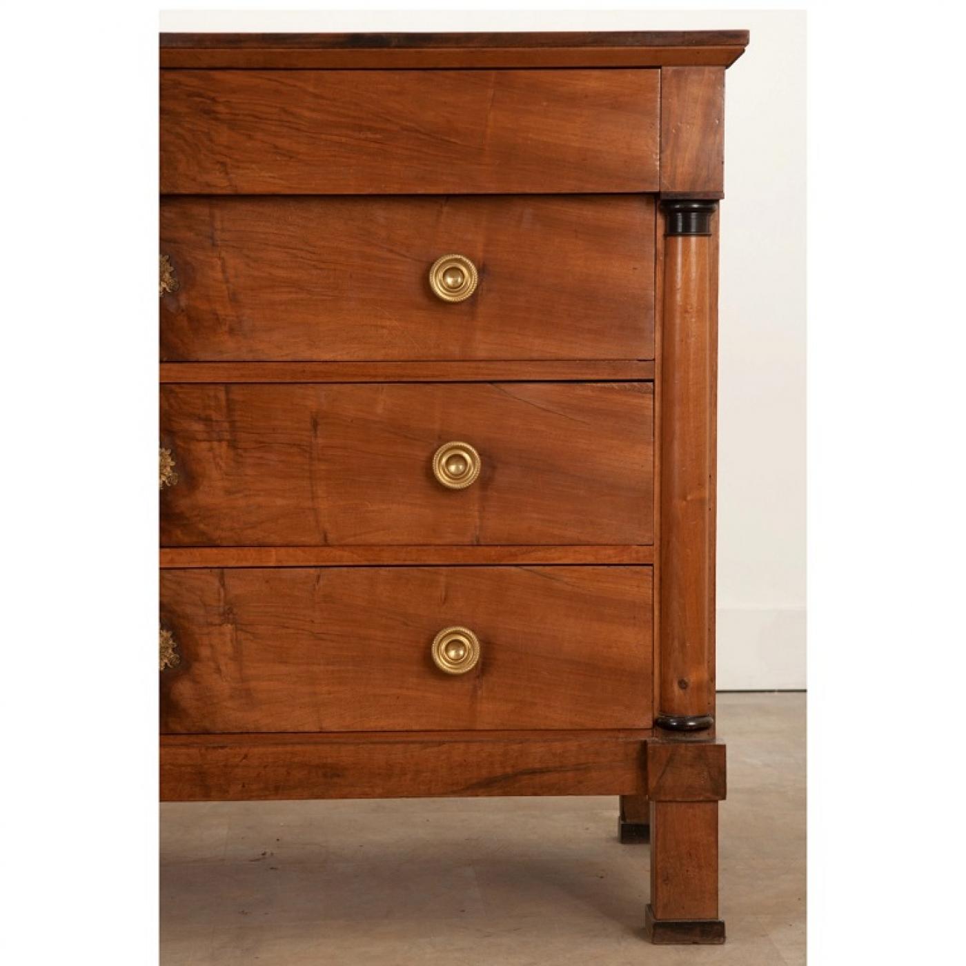 French 19th Century Walnut Empire Commode French 19th Century Walnut Empire Commode