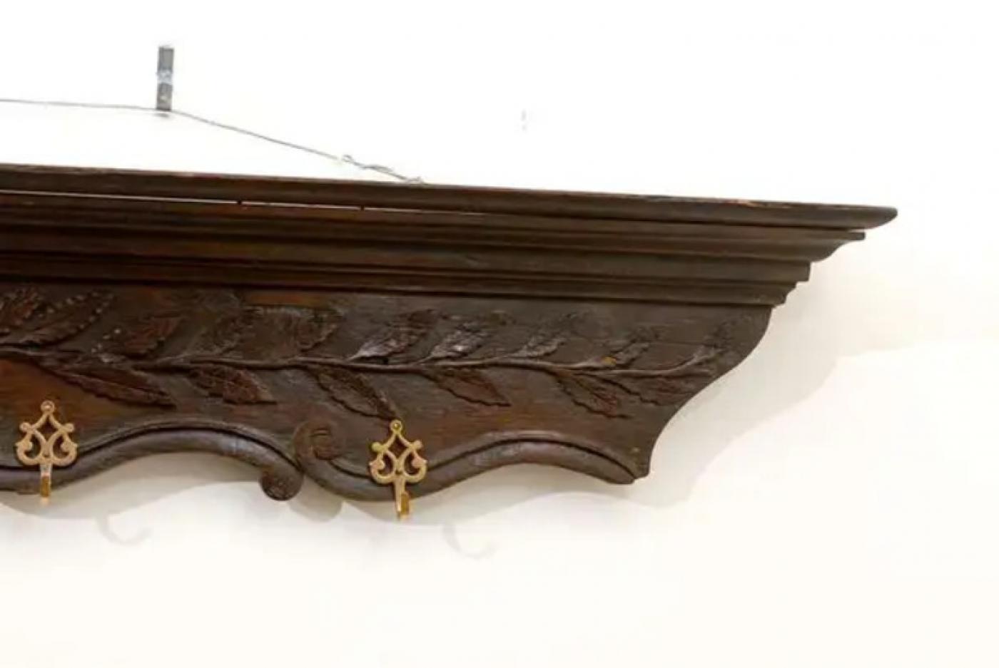 French 19th Century Wooden Rack with Carved Ribbon-Tied Quiver and Arrows