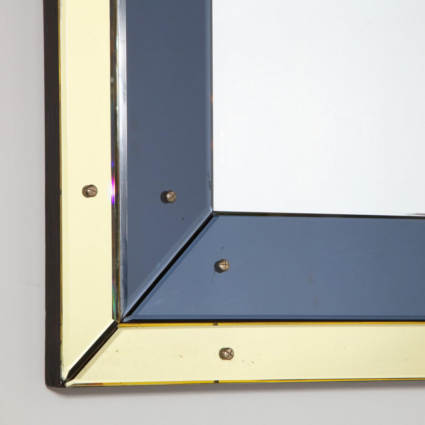 French Art Deco Black Vitrolite & Citrine Rectangular Wall Mirror