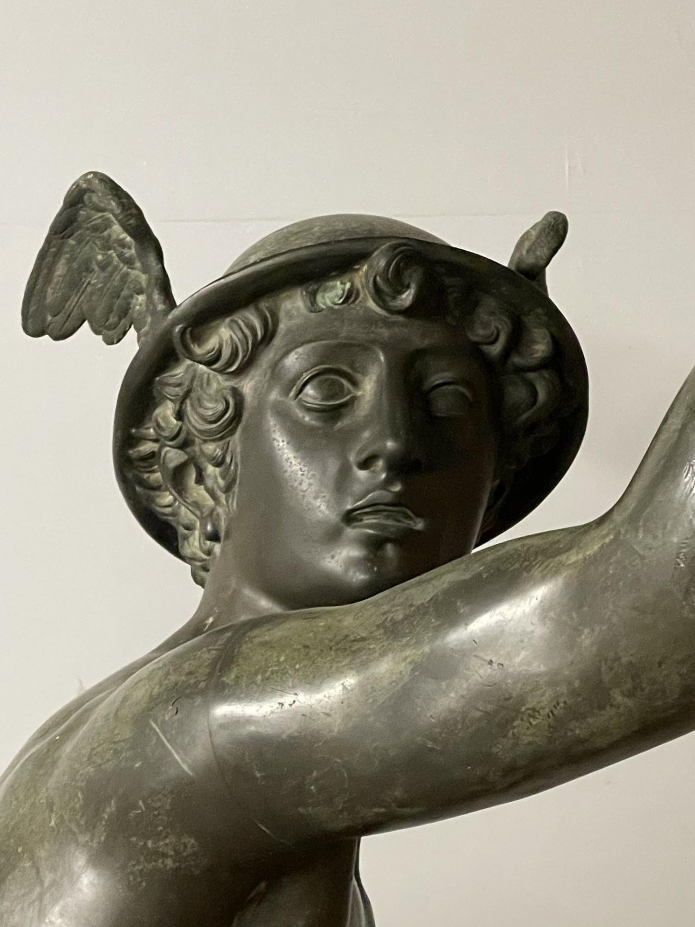 French Artist, Life-Size Statue of Hermes, Bronze, France, 18th Century