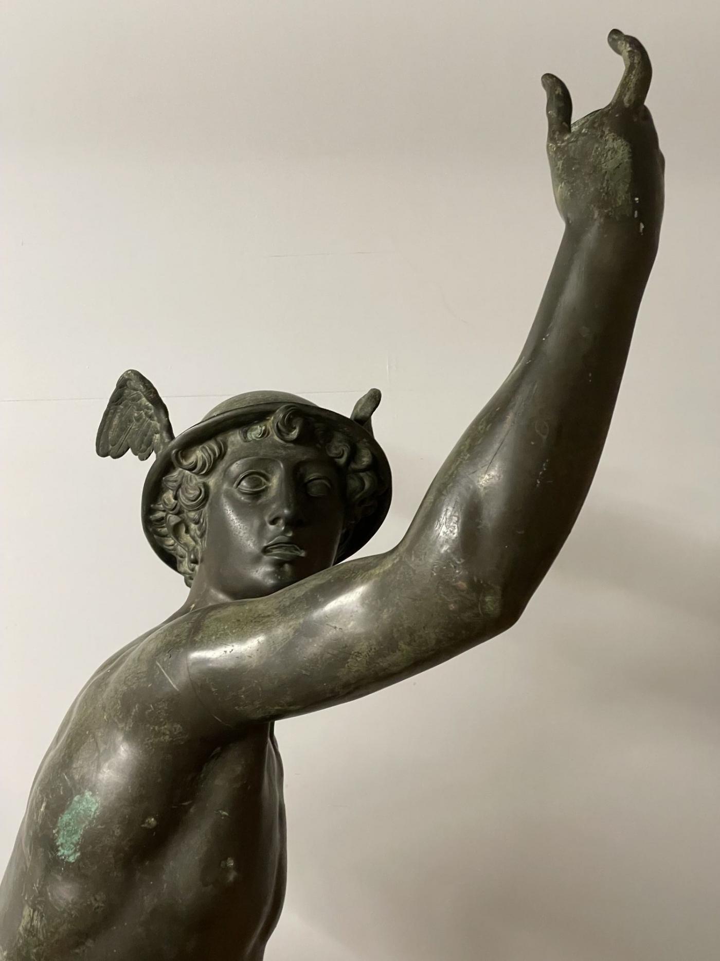 French Artist, Life-Size Statue of Hermes, Bronze, France, 18th Century