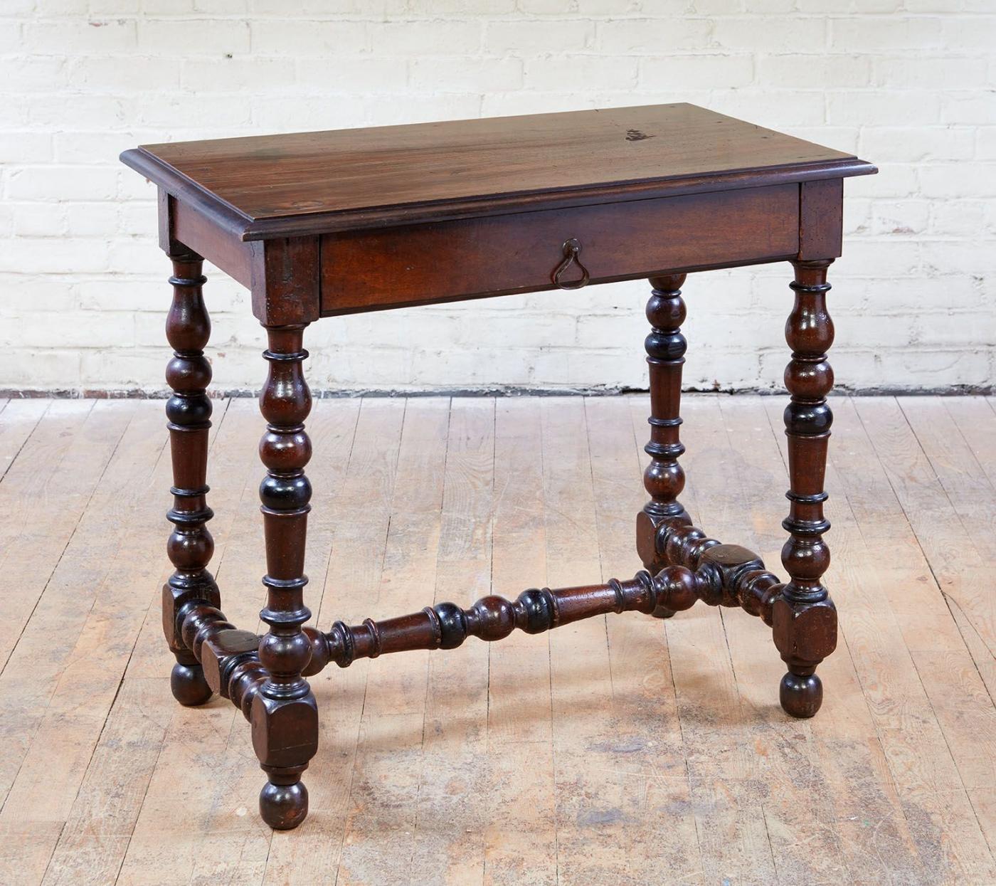 French Baroque Walnut Side Table