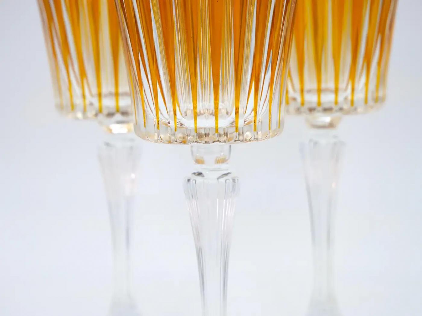 French Cut Crystal Tableware Wine / Water Service