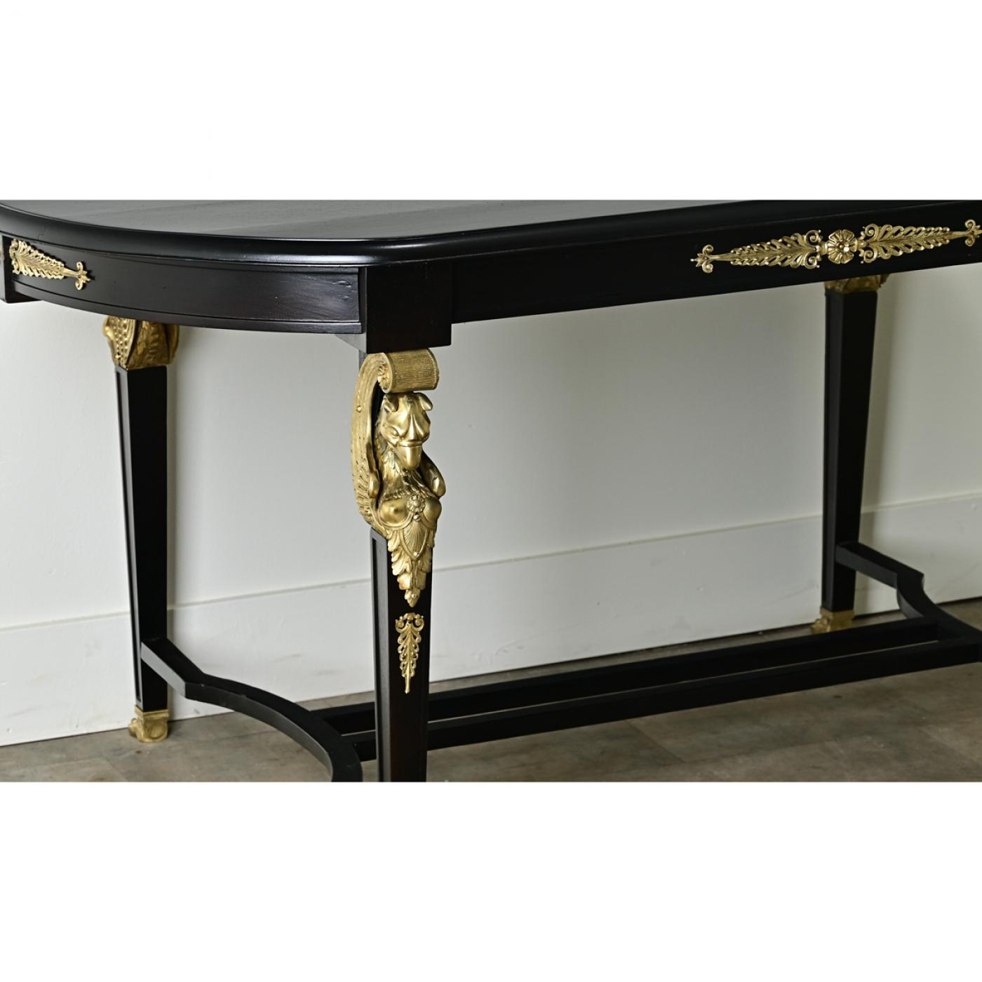 French Empire Ebonized Mahogany Dining Table
