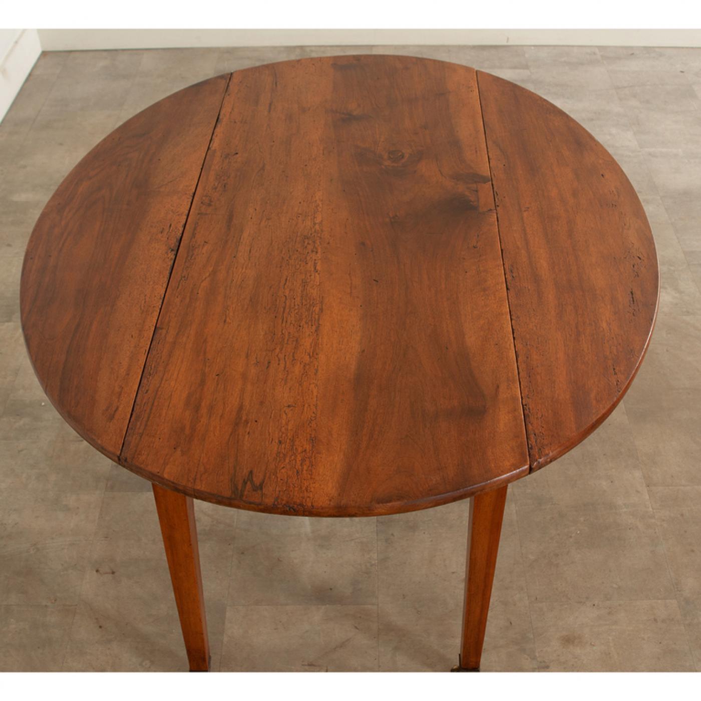 French Fruitwood Drop Leaf Table from Normandy