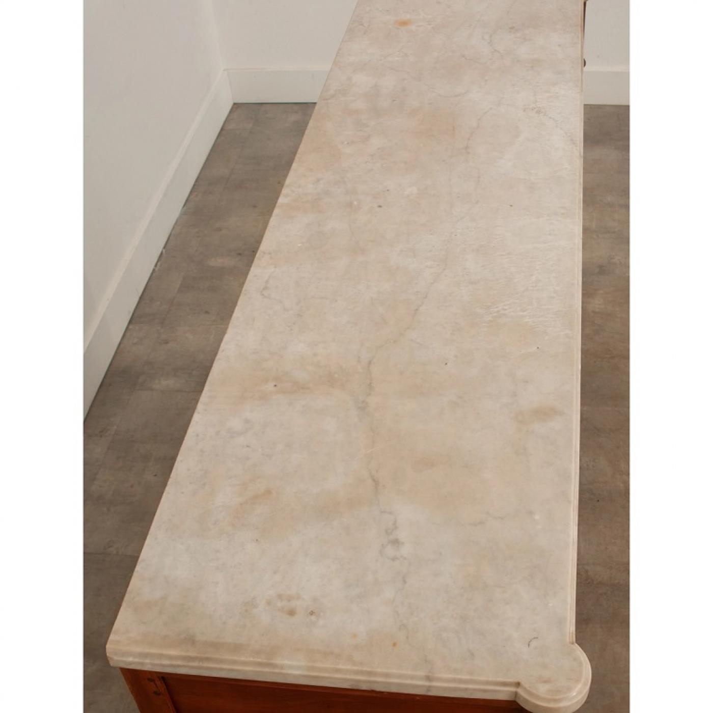 French Louis XVI Style Marble Top Enfilade