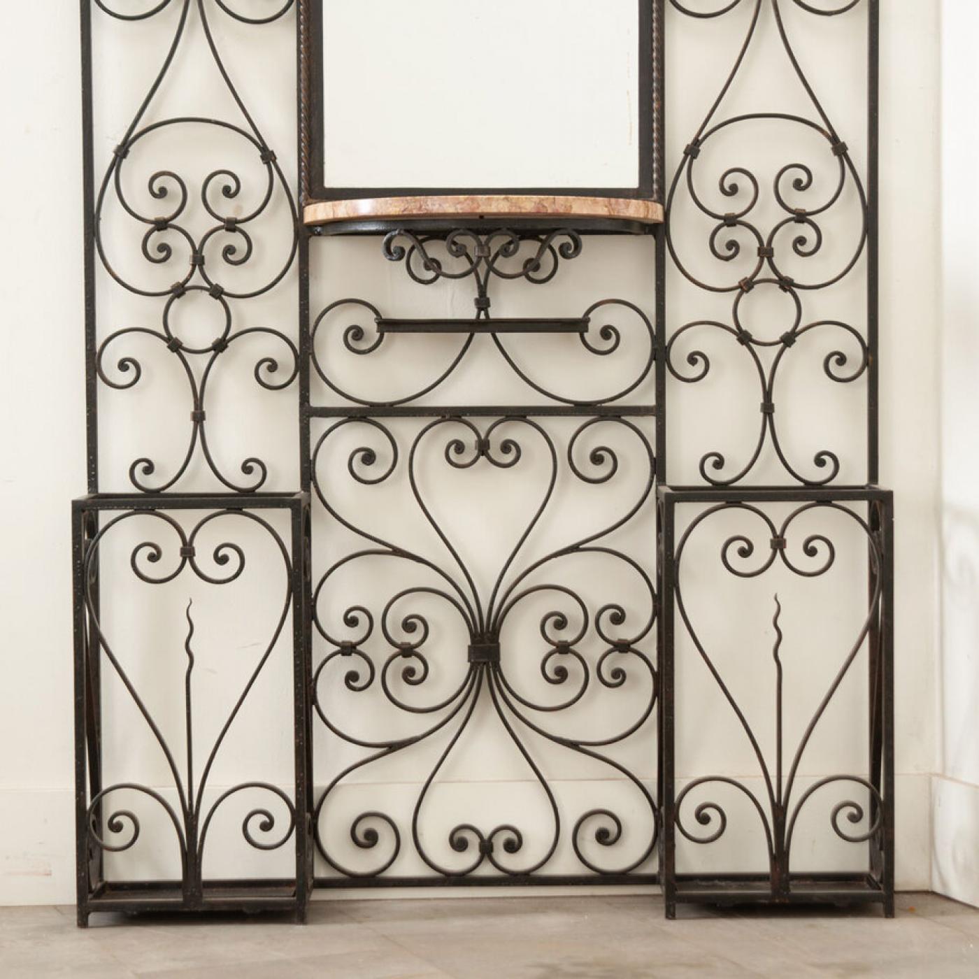 French Mid-Century Iron Hall Tree