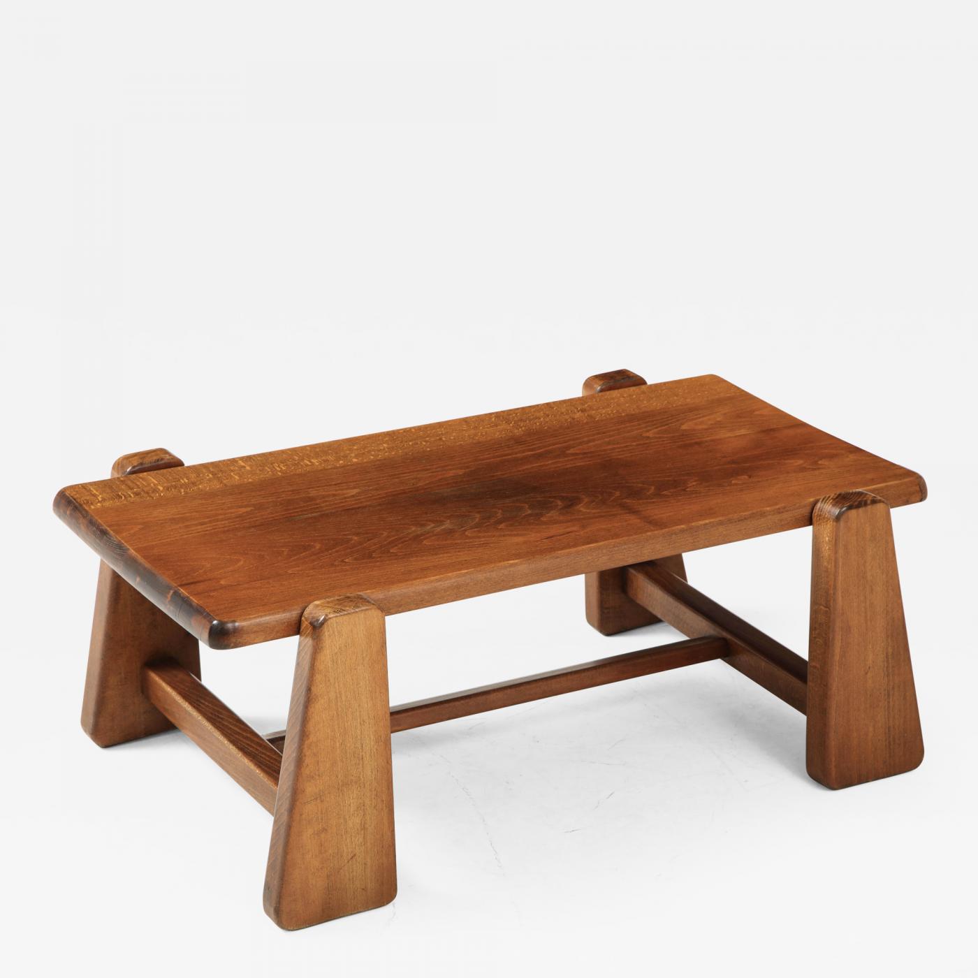 French Modern Oak Coffee Table, France, ç. 1960-70
