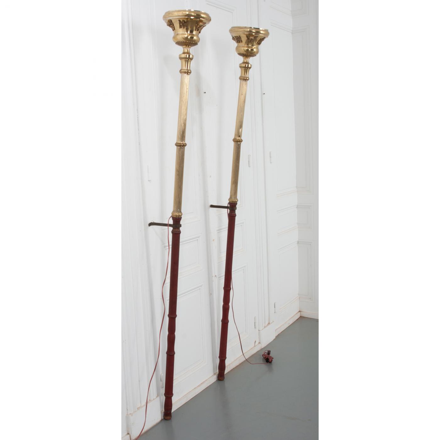 French Pair of 19th Century Altar Torches