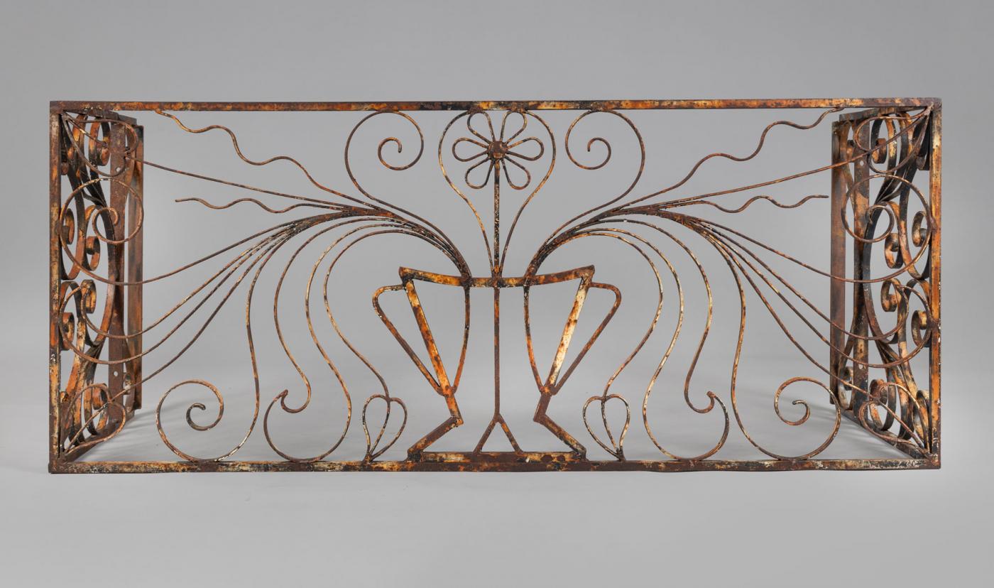 French Parisian Balcony Railing Transformed Into Coffee Table