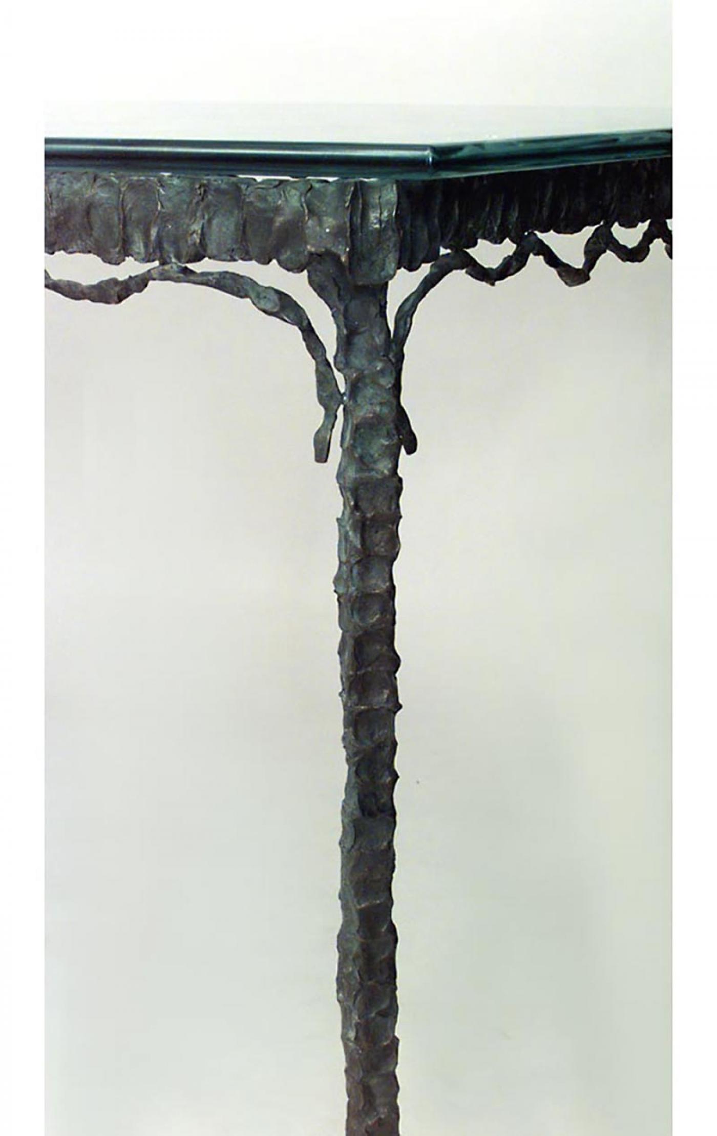 French Post-War Design Verdigris Patinated Bronze Rectangular Dining Table