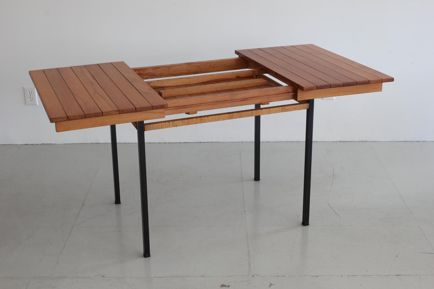 French Slatted Wood Extension Table