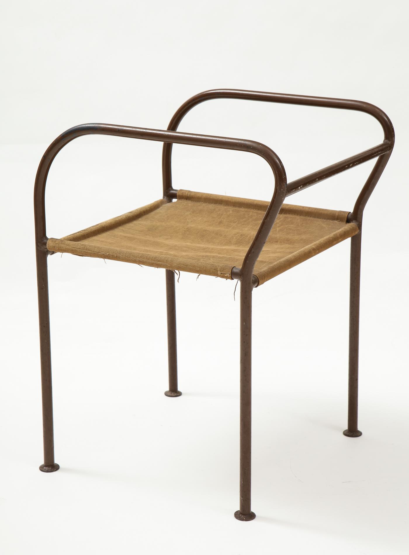 French Tubular Metal Modernist chair, c. 1930