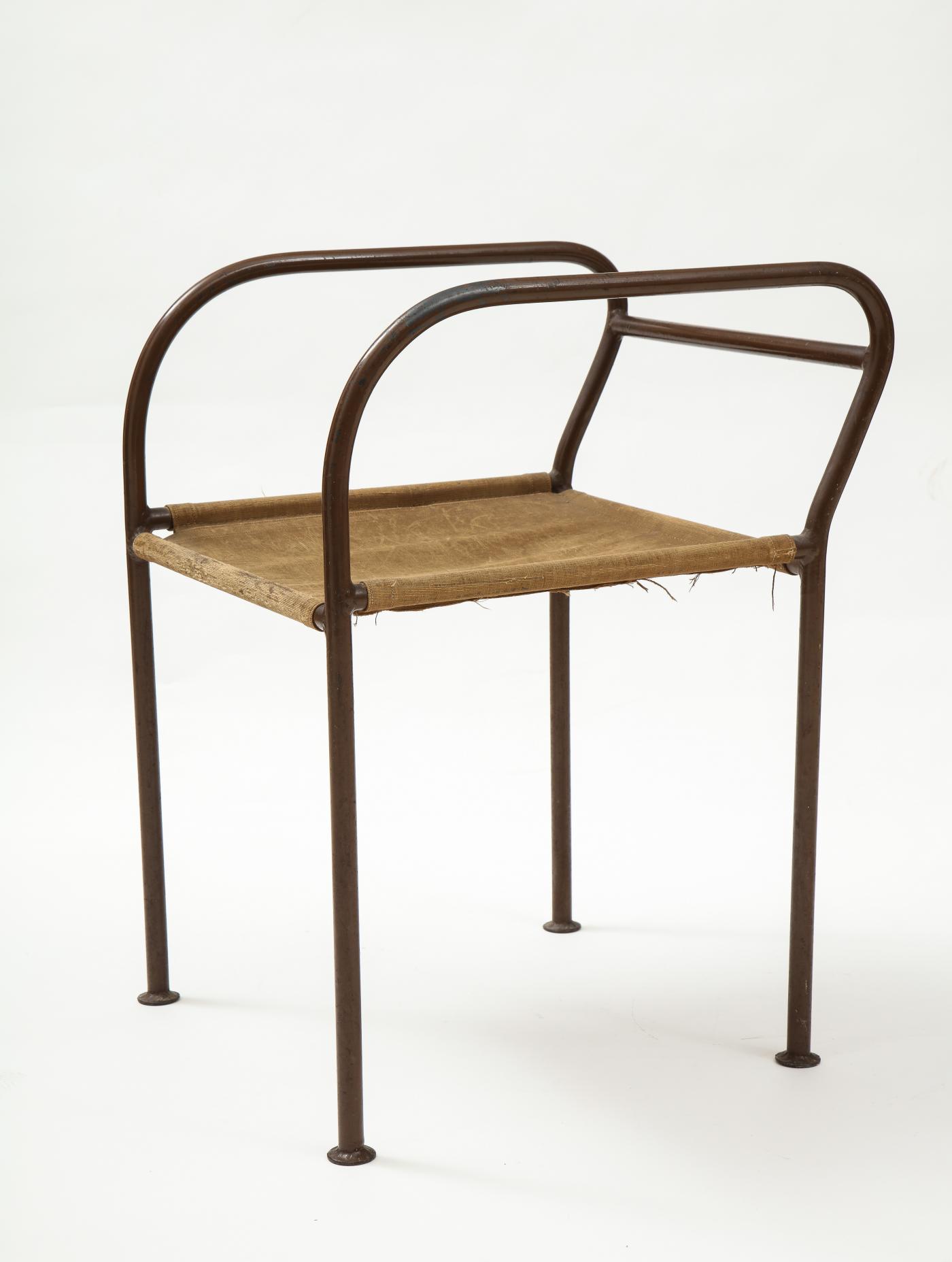 French Tubular Metal Modernist chair, c. 1930
