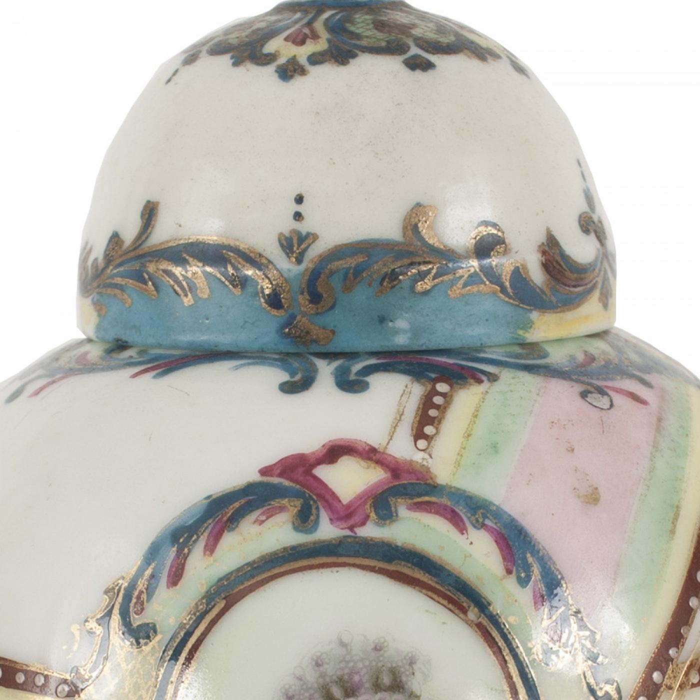 French Victorian Porcelain Ginger Jar With Portrait