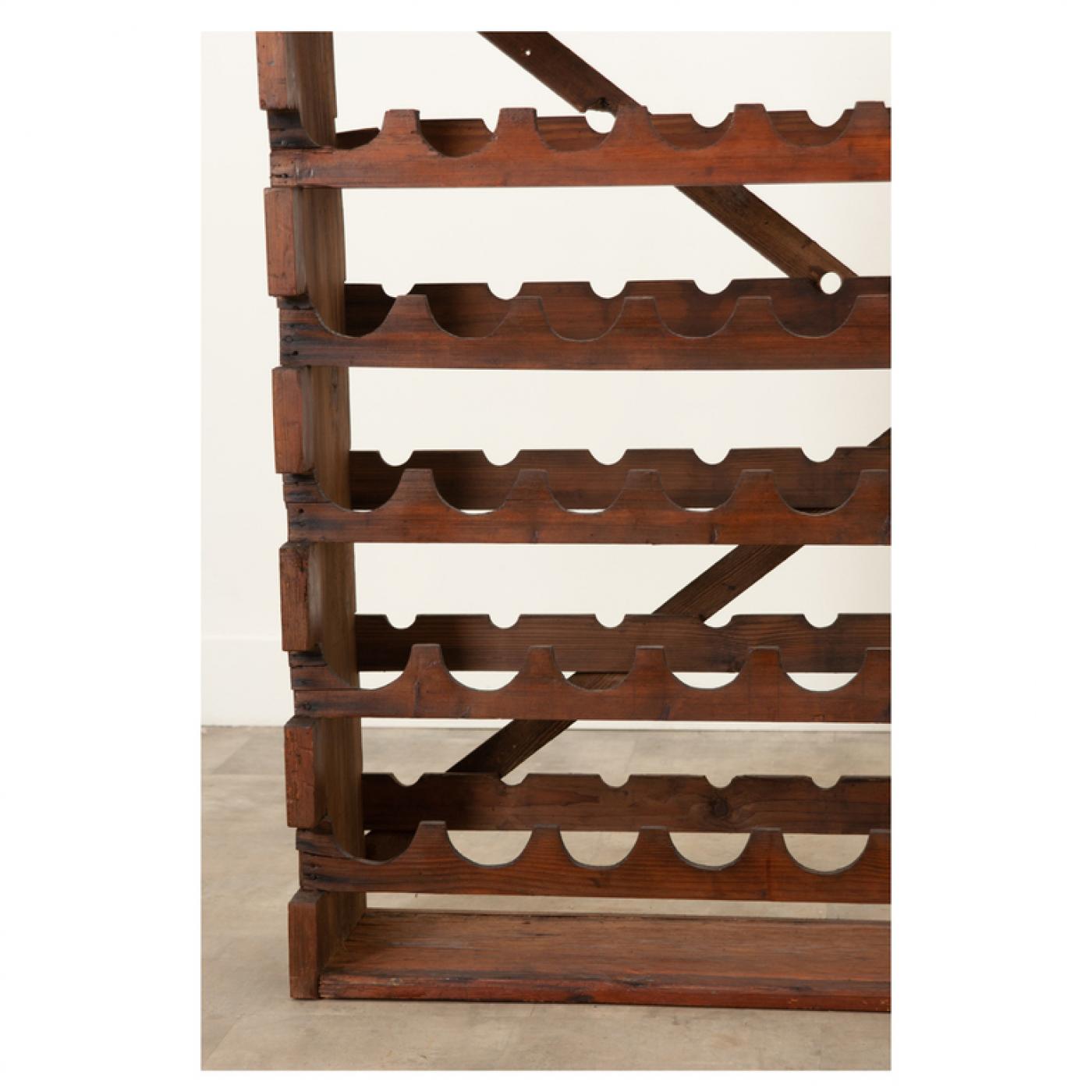 French Vintage Pine Wine Rack