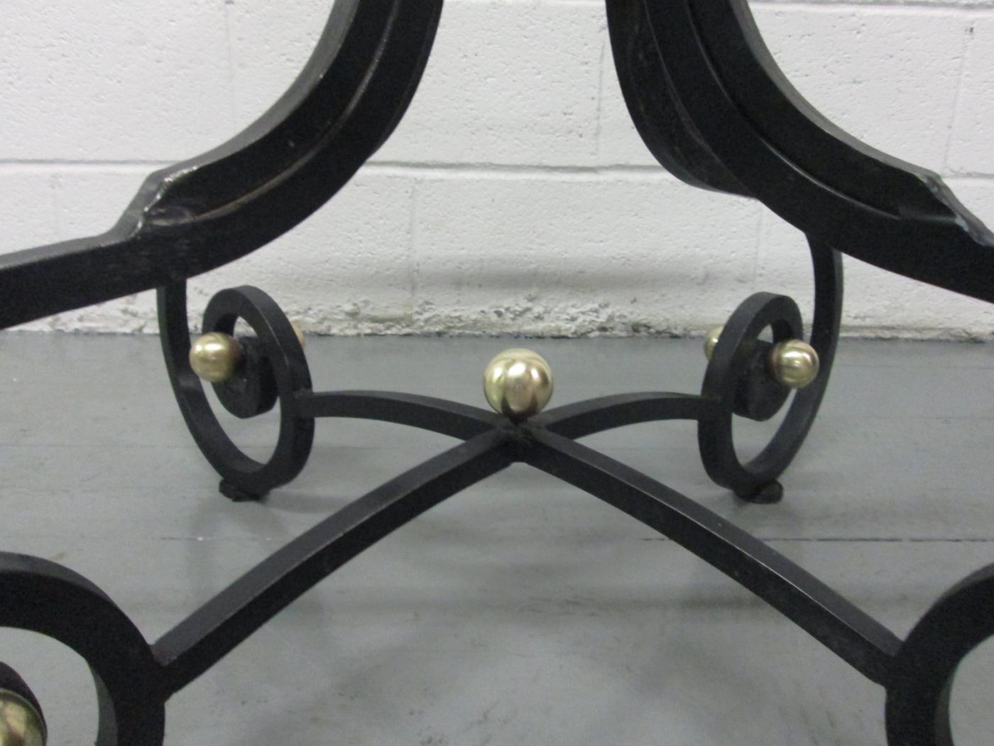 French Wrought Iron and Bronze Table