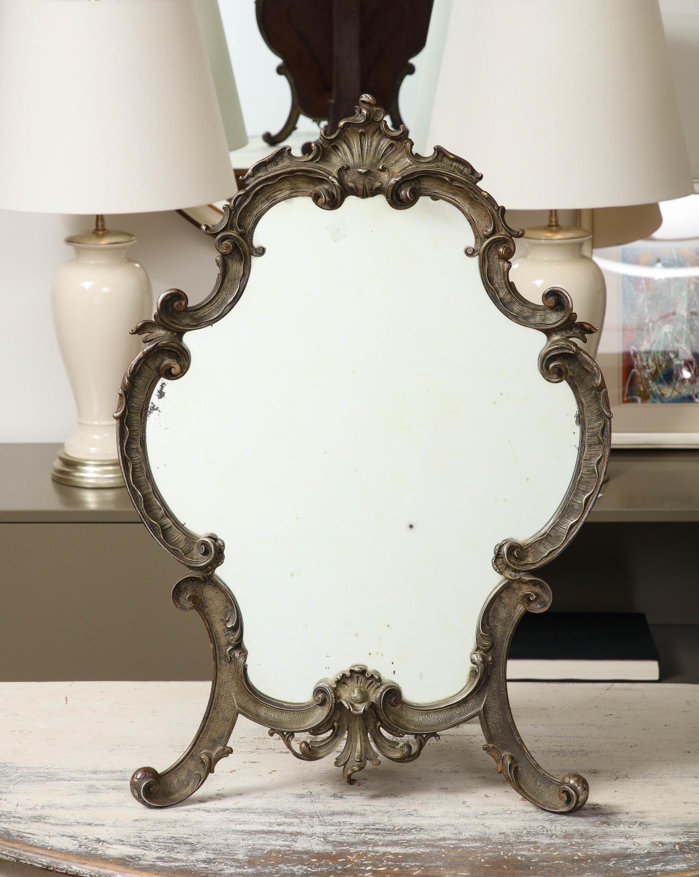 French bronze folding mirror