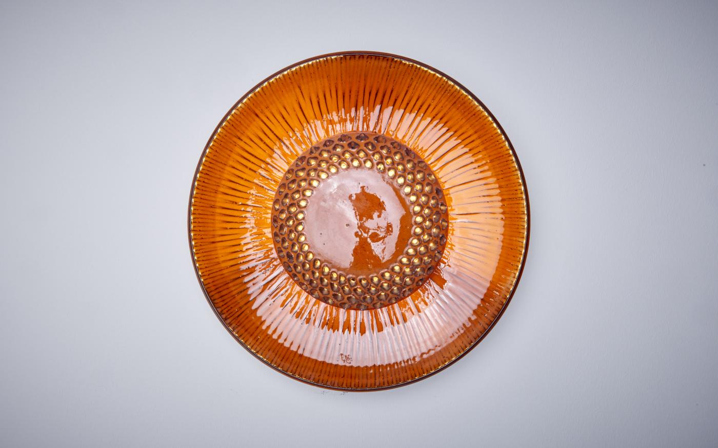 Fridtjof Sejersen - Stoneware Wall Sconce with orange glaze by Fridtjof ...