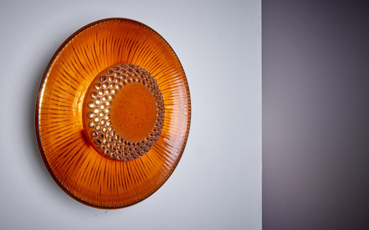 Fridtjof Sejersen - Stoneware Wall Sconce with orange glaze by Fridtjof ...