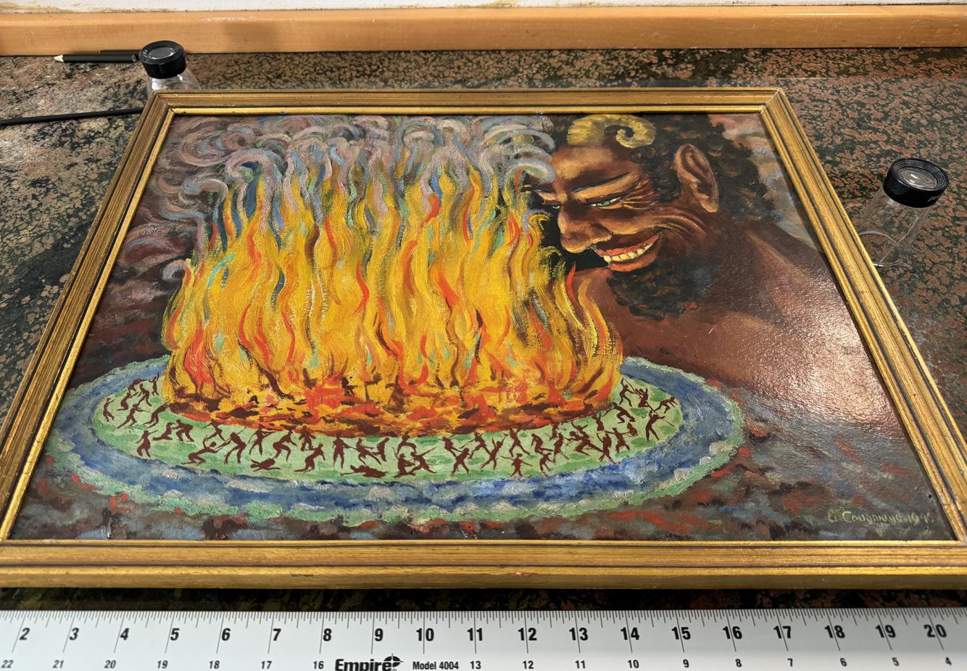 G. Cougnaud - Giant Sadistic Laughing Devil with Hellfire and Tiny Humans