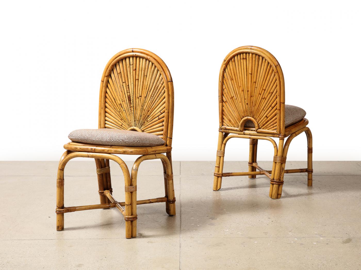 Gabriella Crespi - Set of 4 Rising Sun Dining Chairs by Gabriella Crespi