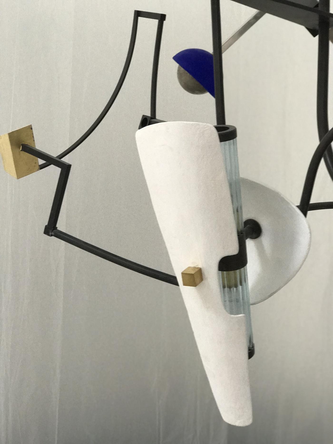 Gareth Devonald Smith - PIECE N°2 WITH COBALT, GOLD AND BRONZE Chandelier