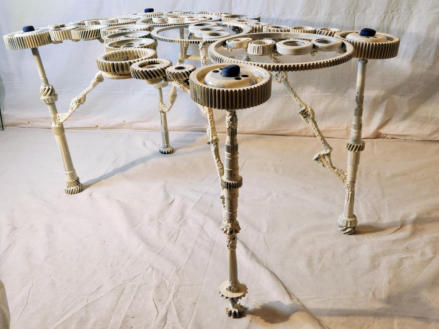 Tom McCarthy - Artistic Table Base of Cast Iron Gears and RR Spikes ...