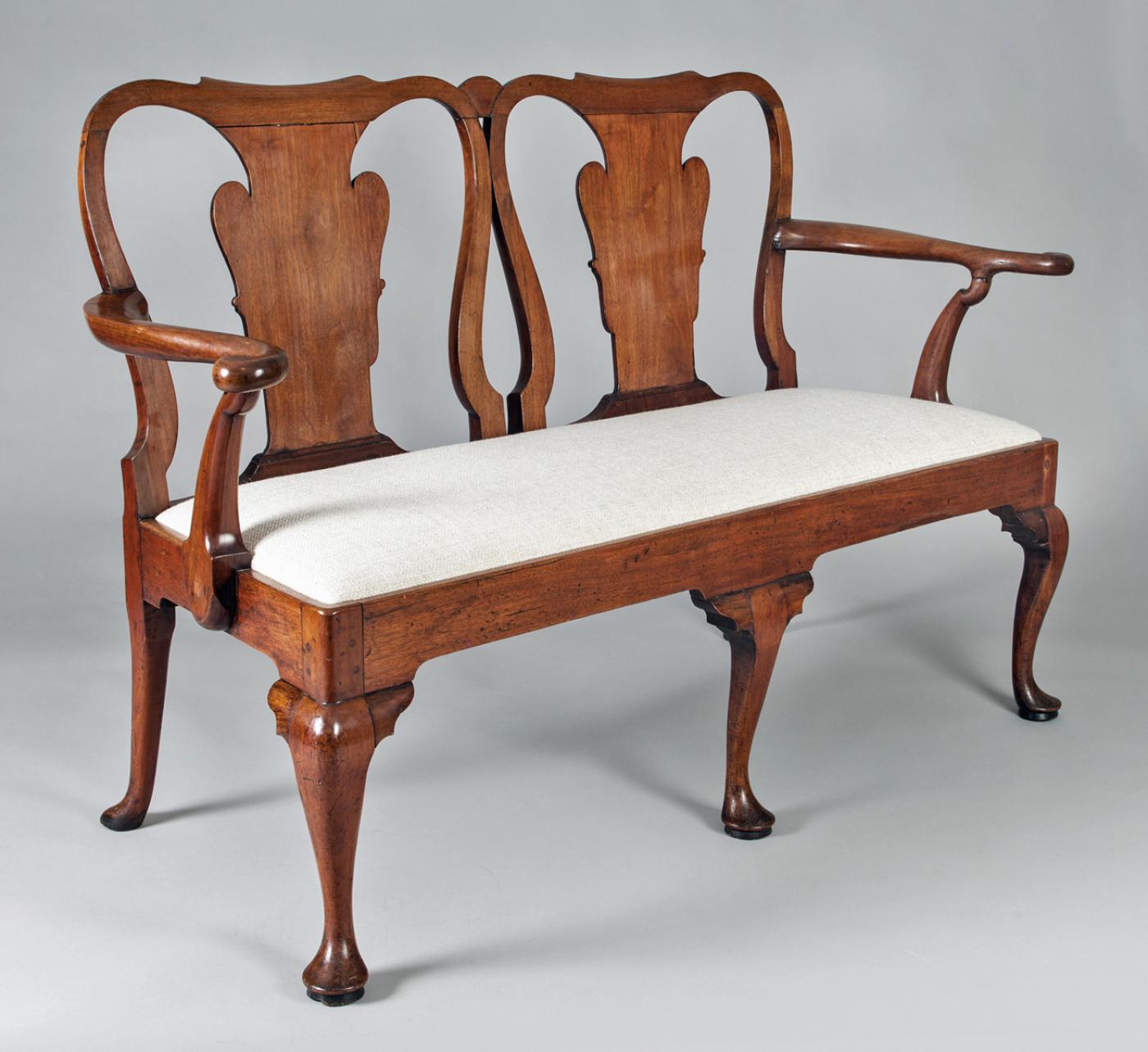 George I Walnut Double Chair Back Settee