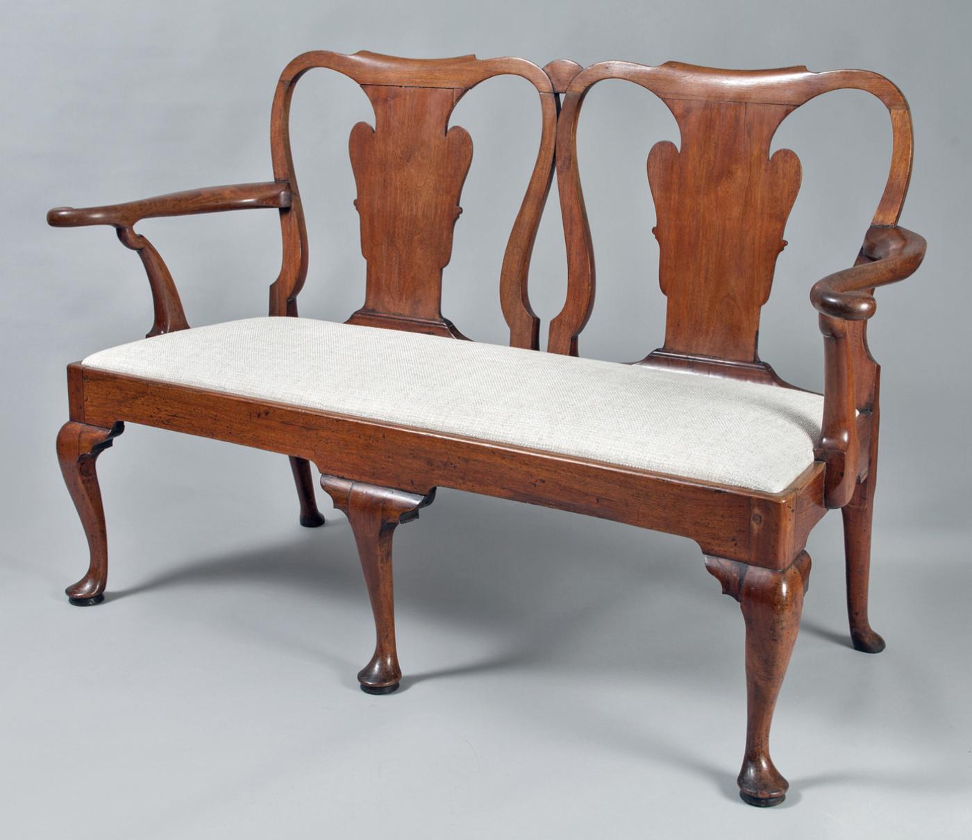 George I Walnut Double Chair Back Settee