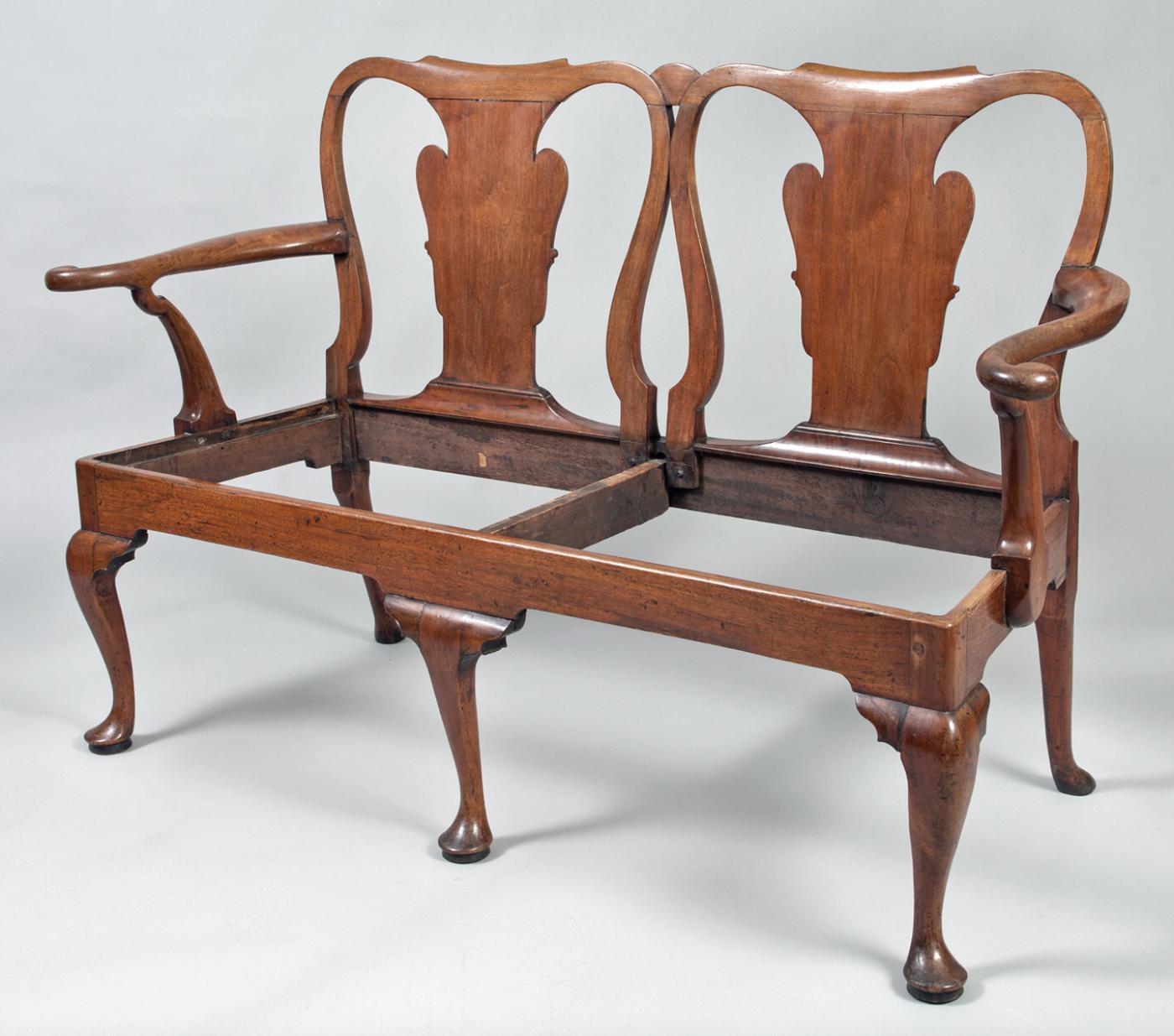 George I Walnut Double Chair Back Settee