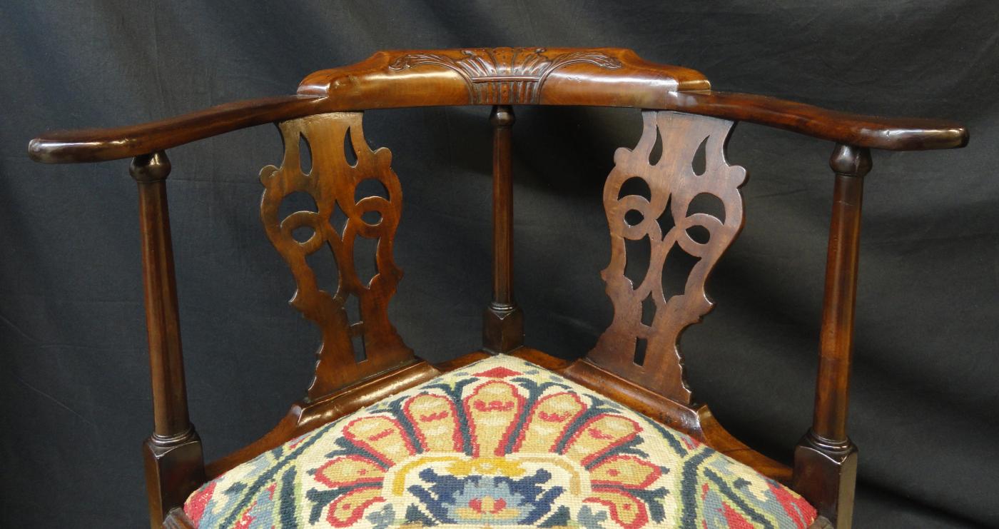 A George II Mahogany Corner Chair