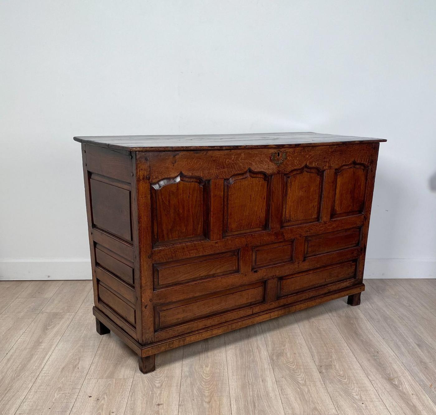 George III Period English Oak Mule Chest, circa 1780