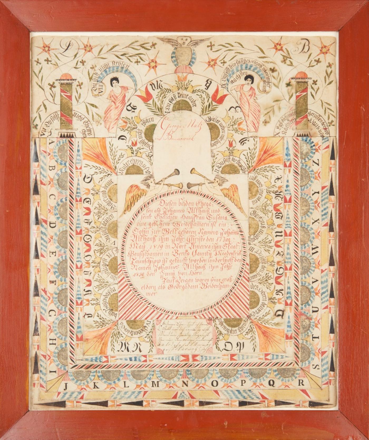 George Matz - Birth and baptismal certificate for Johannes Althaus