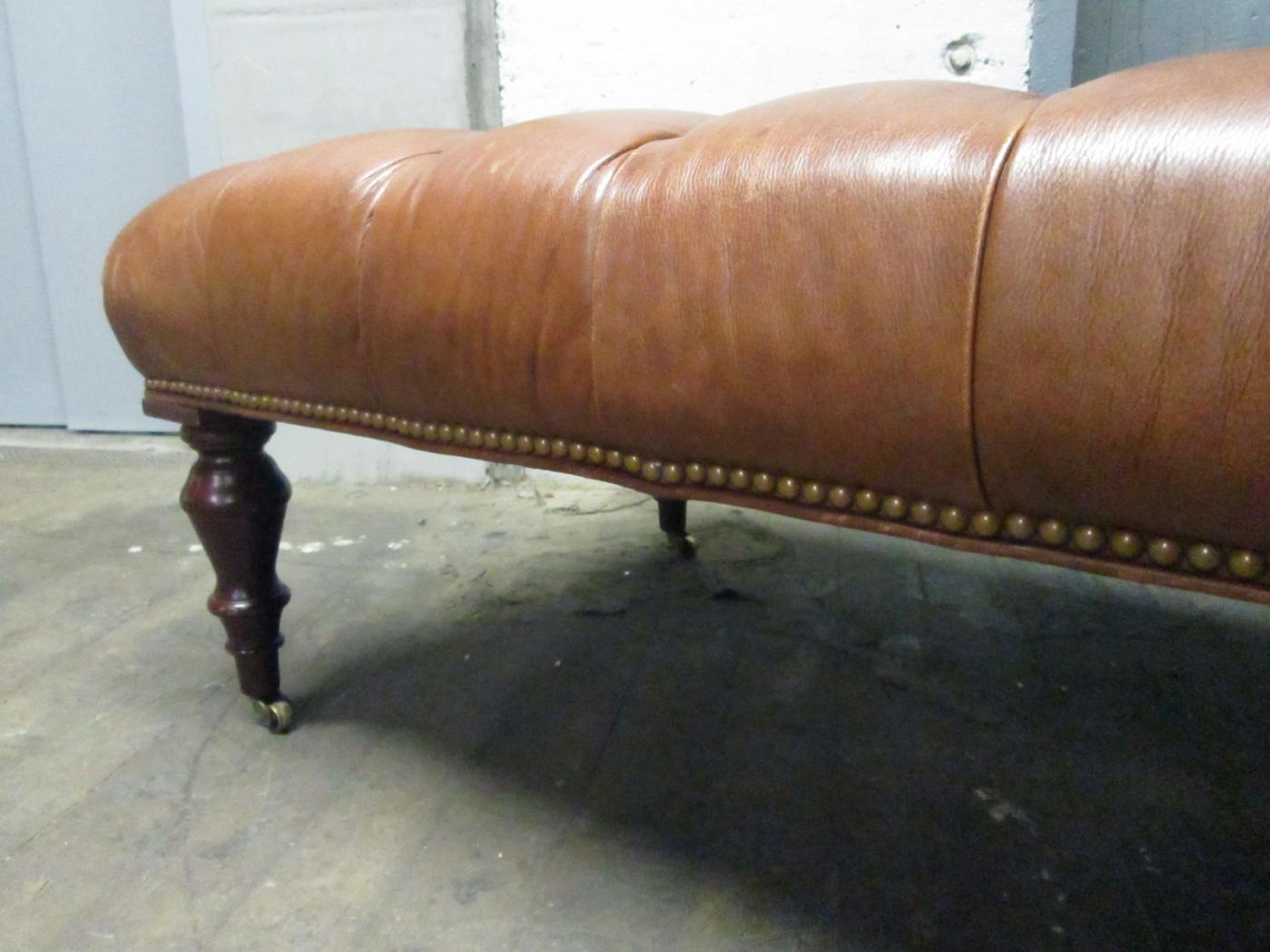 George Smith - George Smith English Tufted Leather Bench