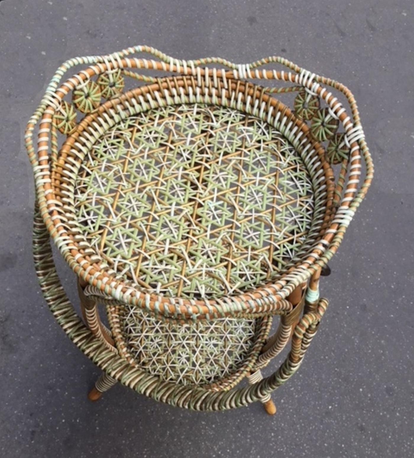 Georges Carette - Woven rattan work basket, Maison Carette in Lille ...