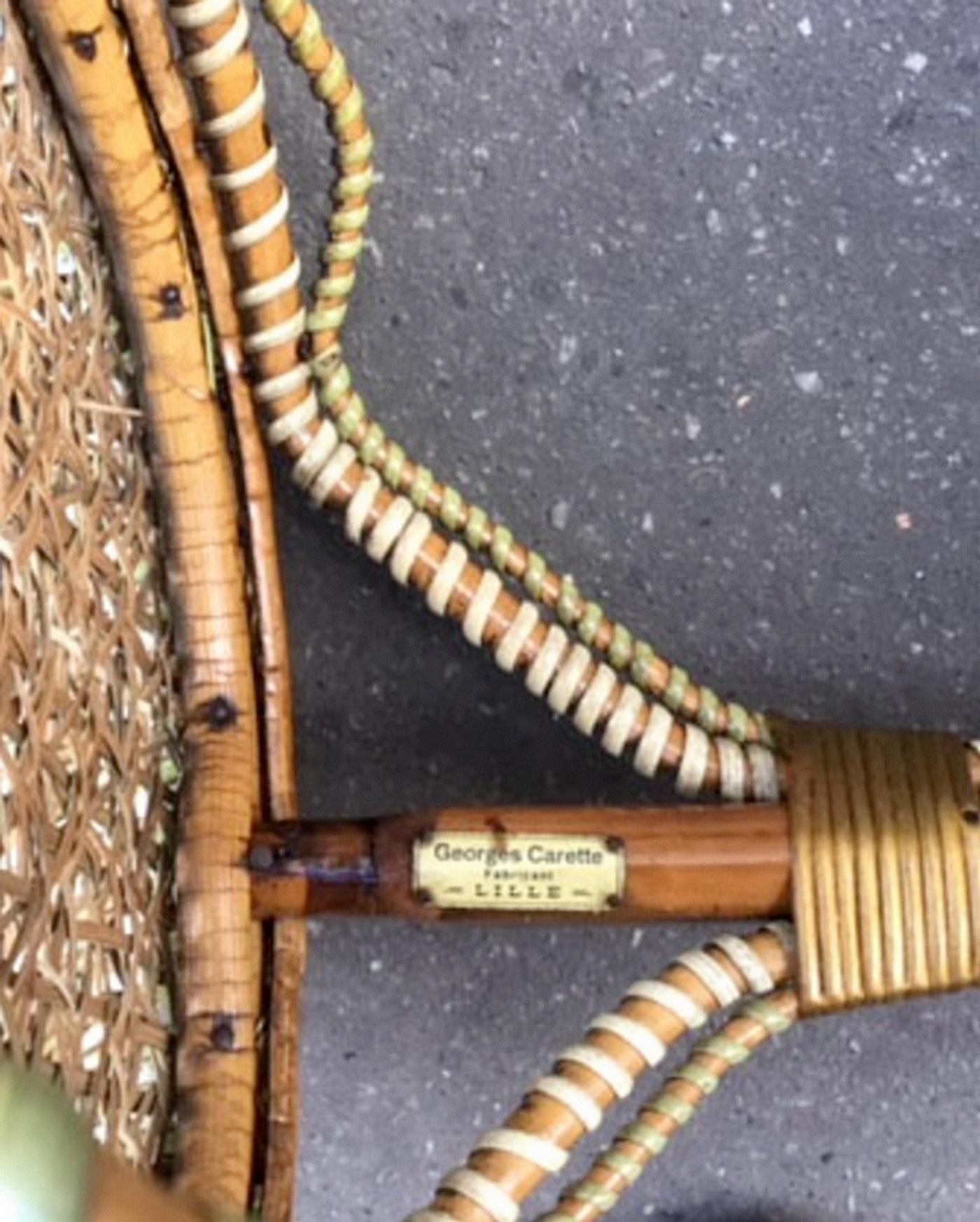 Georges Carette - Woven rattan work basket, Maison Carette in Lille ...