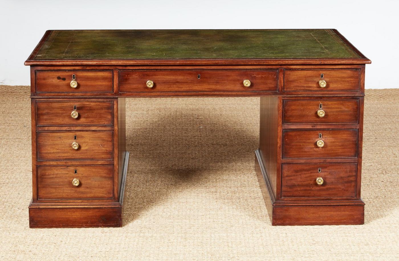 Georgian Mahogany Partners' Desk