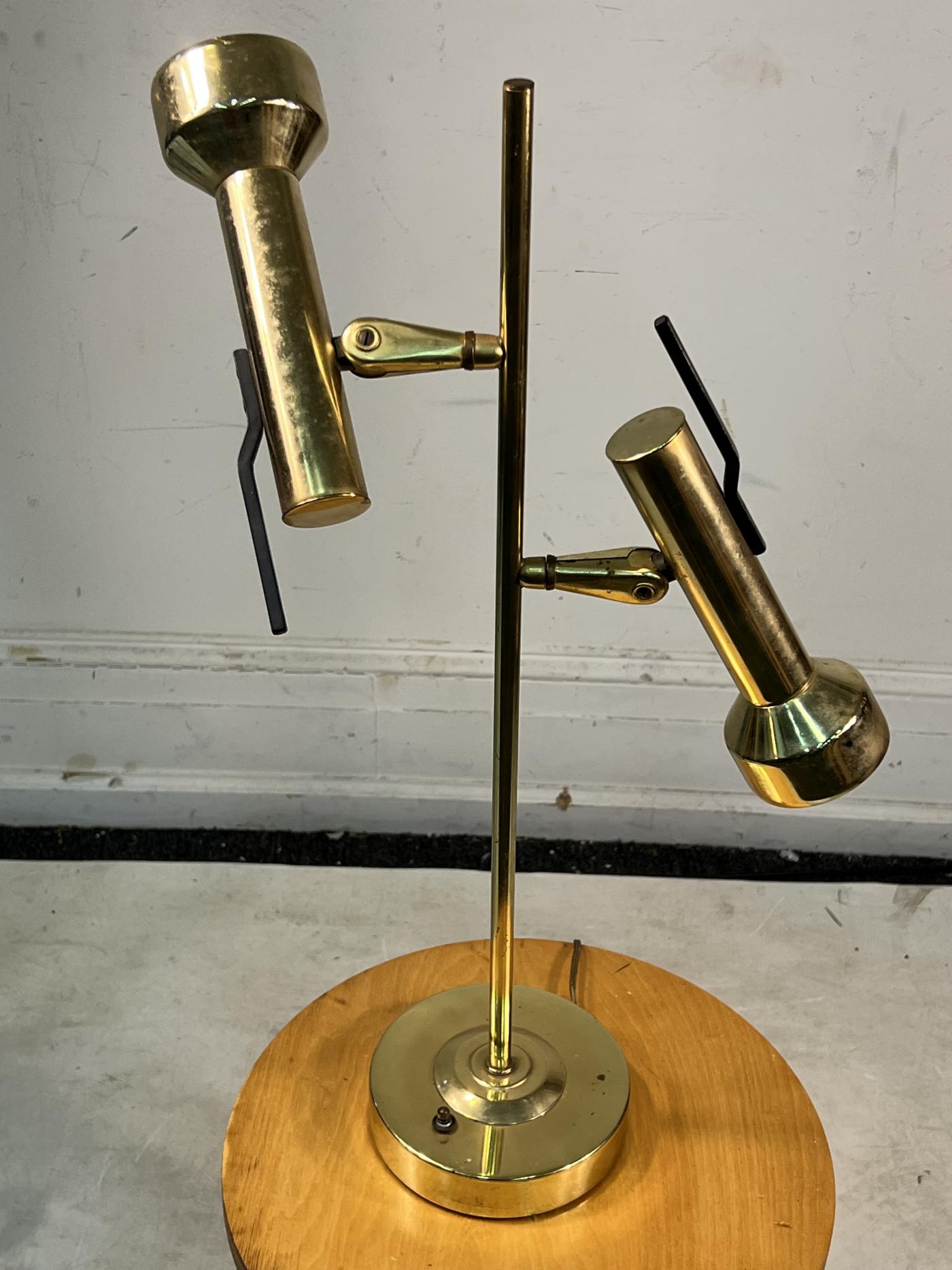Gerald Thurston - MID CENTURY MODERN TWIN CYLINDER FIXTURE LAMP BY ...