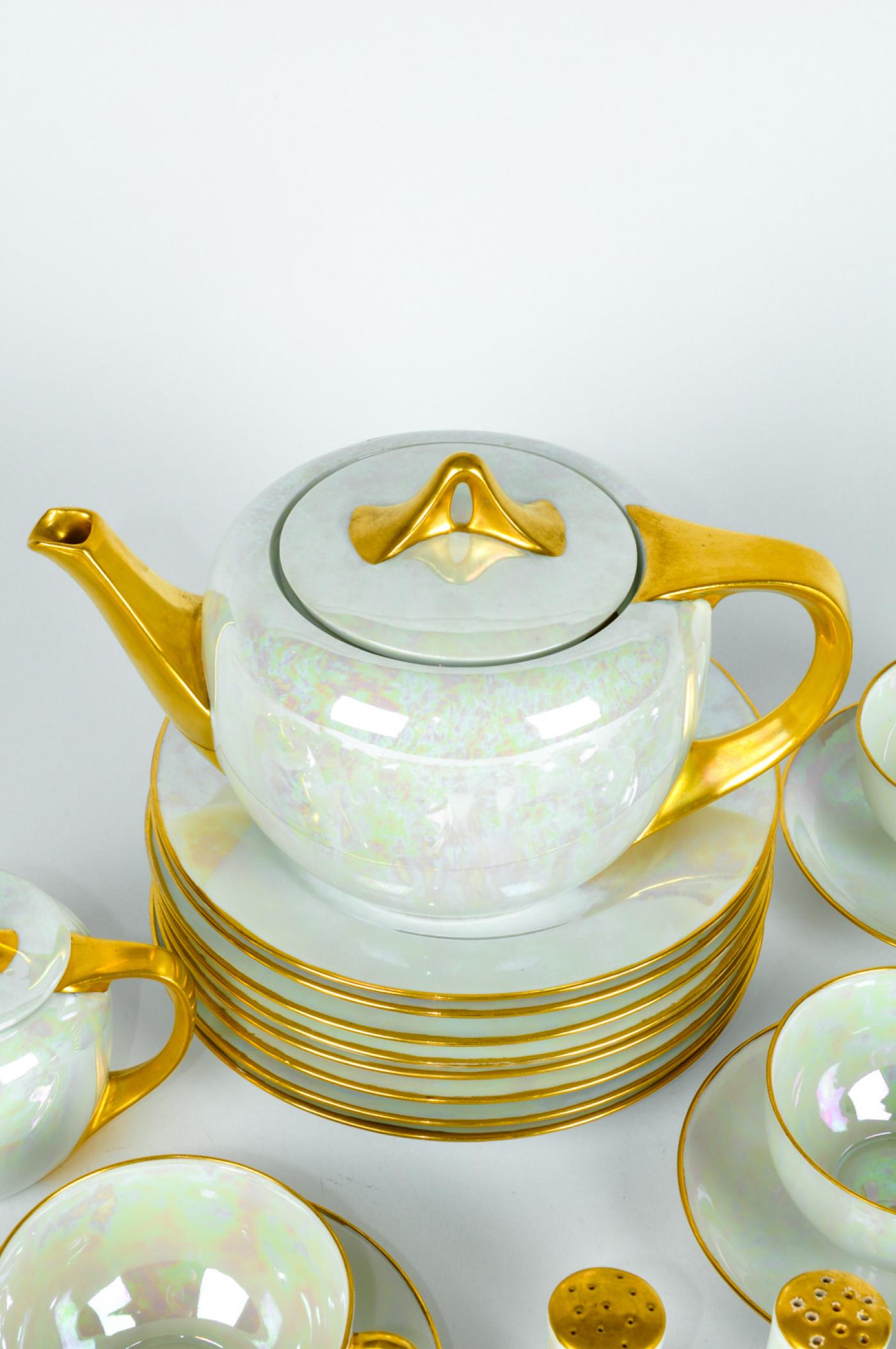 German Vintage Lusterware Luncheon Set