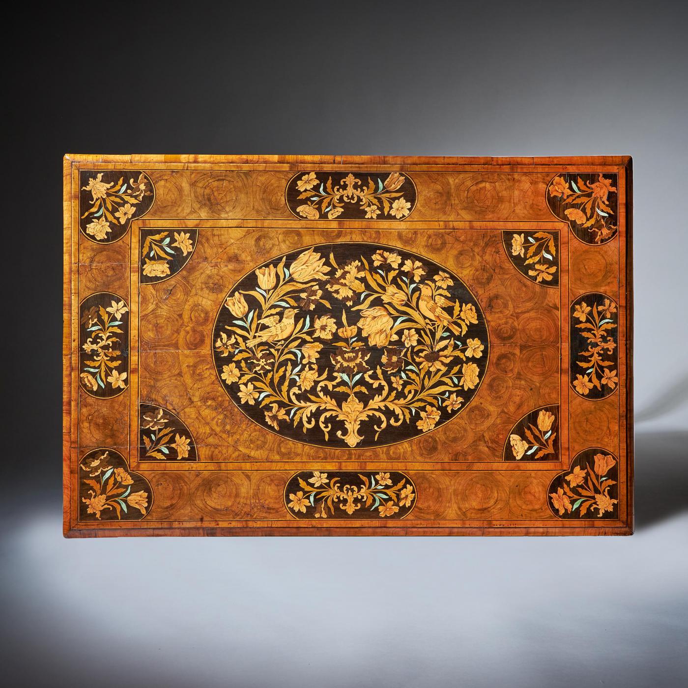 Gerrit Jensen - 17th Century Charles II Olive Oyster Floral Marquetry ...