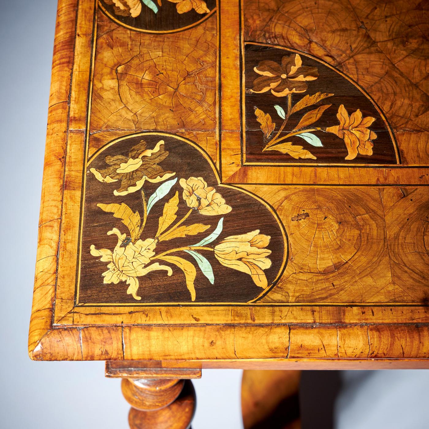 Gerrit Jensen - 17th Century Charles II Olive Oyster Floral Marquetry ...