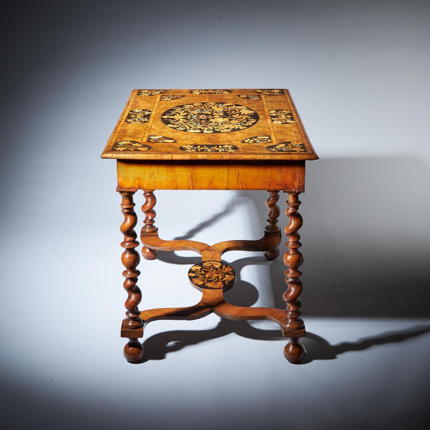 Gerrit Jensen - 17th Century Charles II Olive Oyster Floral Marquetry ...