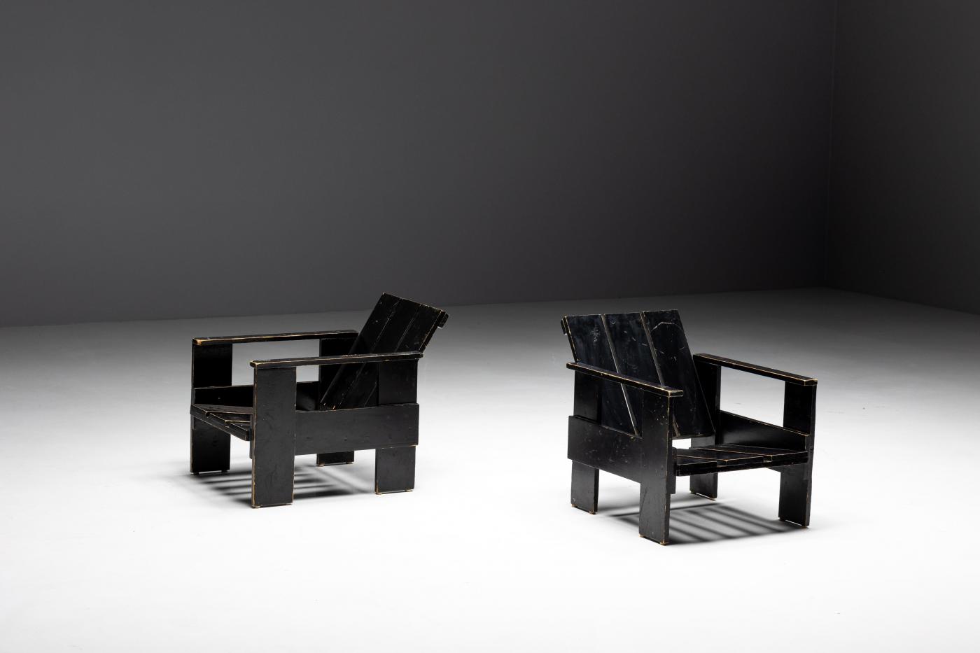 Gerrit Rietveld - Crate Chairs by Gerrit Rietveld, Netherlands, 1940s
